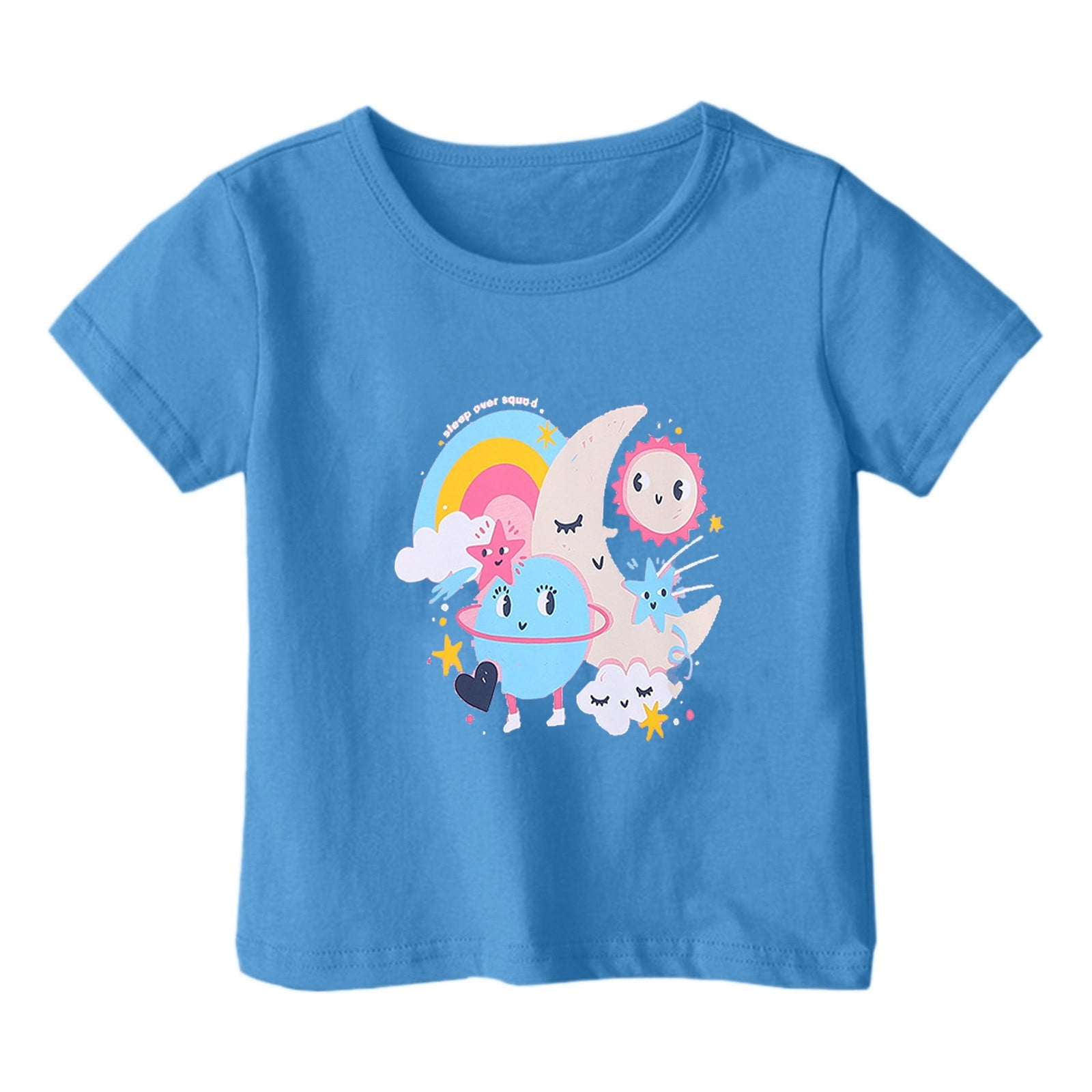 MUXiin Girls T Shirts Oversized Crewneck Pullover Tops Short Sleeve ...