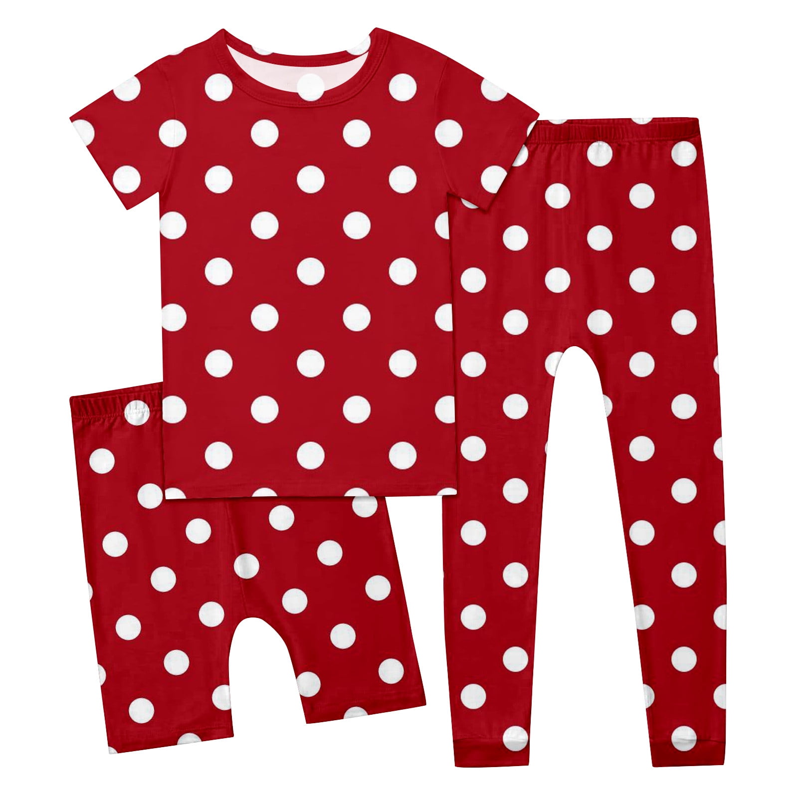 MUXiin Kids P𝙖𝙟𝙖𝙢𝙖s Girls 3-Piece Button Front Bow Print Short Set ...