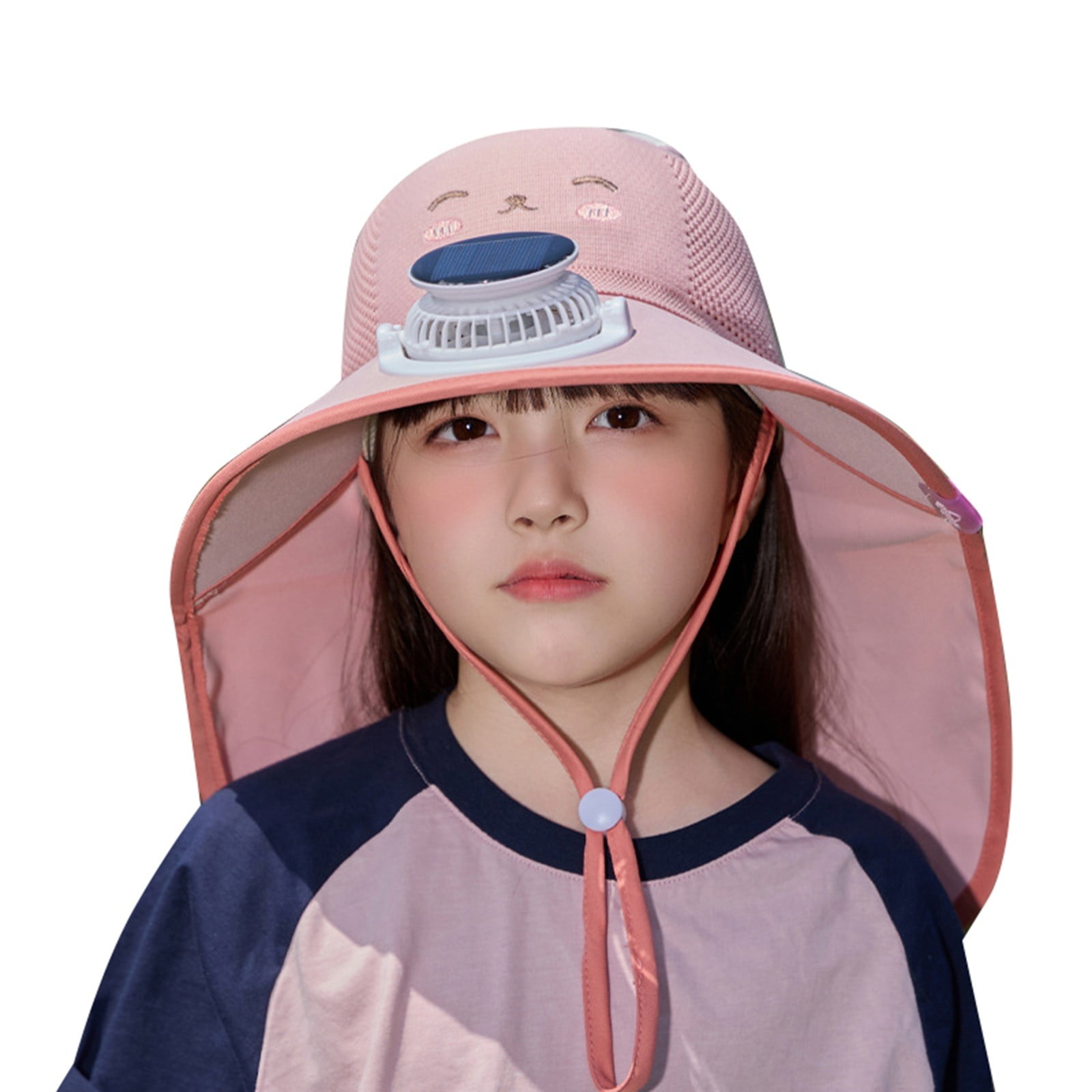 MUXiin Kids Solar Fan Hat Wide Brim Fishing Hat Summer Toddler Beach ...