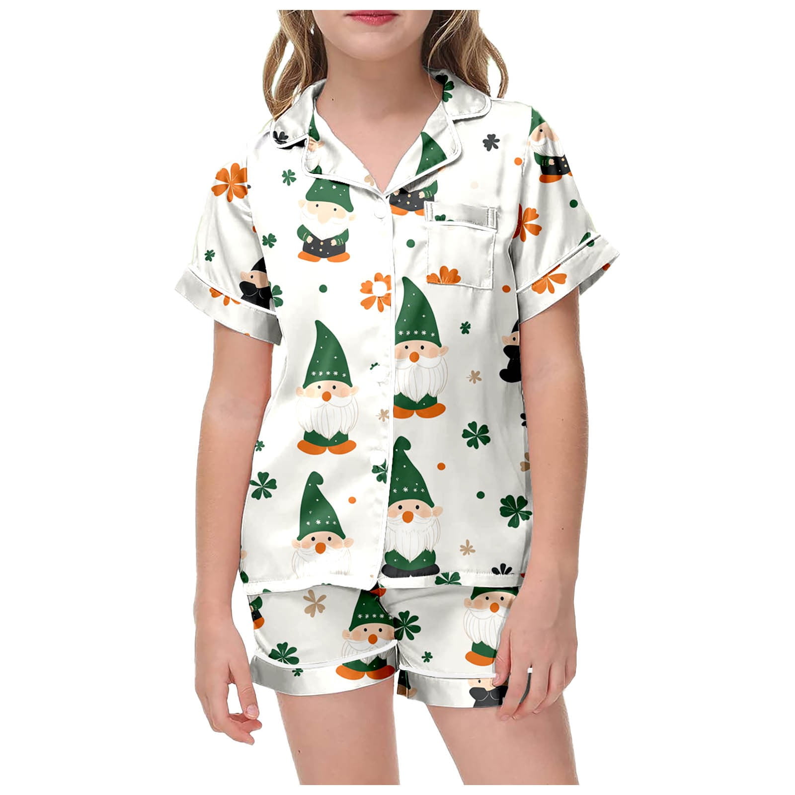 MUXiin Kids St Patricks Day P𝙖𝙟𝙖𝙢𝙖s Lucky Irish Shamrock Short Sleeve ...