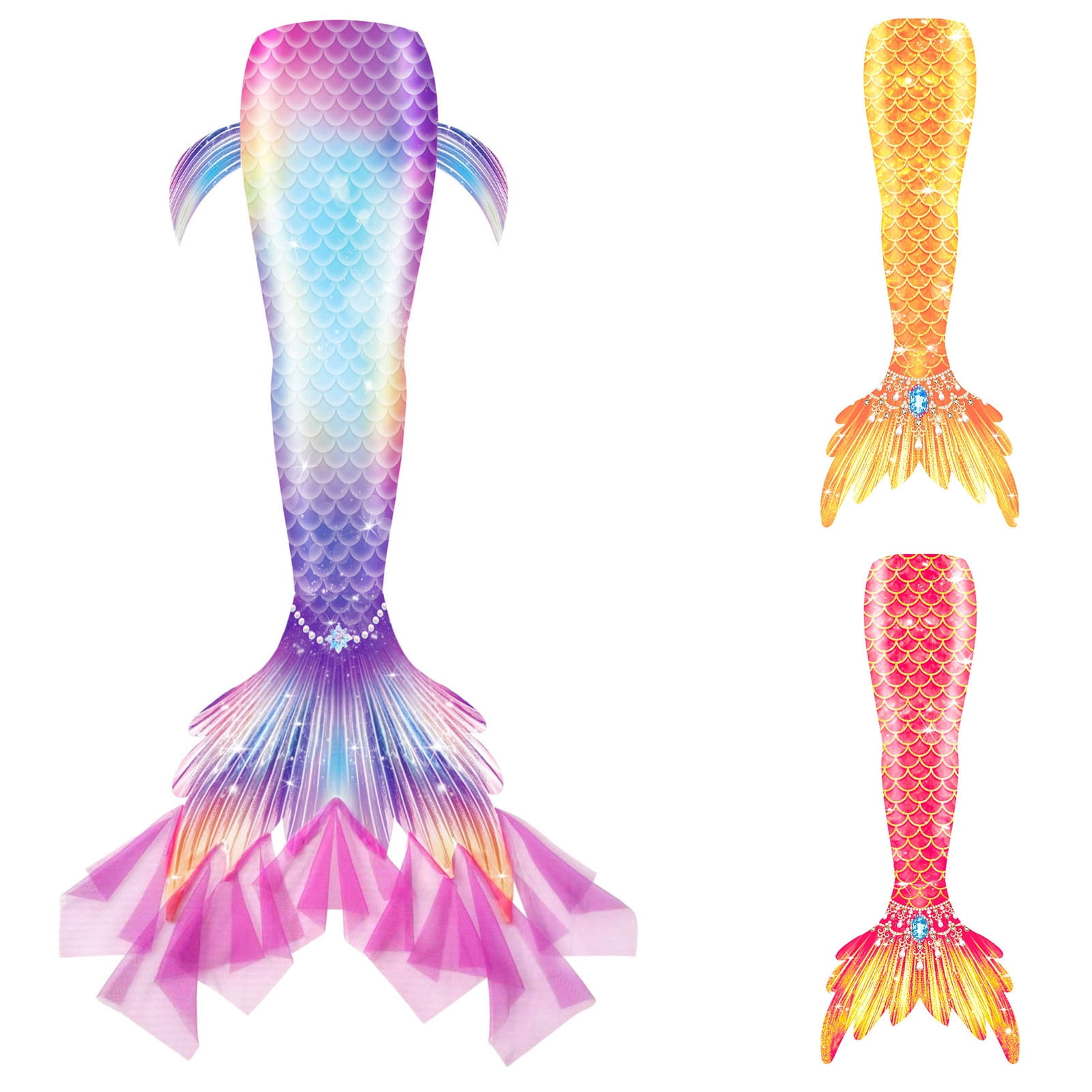MUXiin Girls Bathing Suit Tails for Swimming for Girls Without Monofin ...