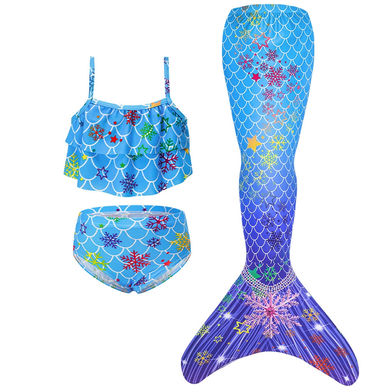 MUXiin Swimsuit for Girls 10-12 Tail Sling Bikini Fish Scale 3pcs Girl ...