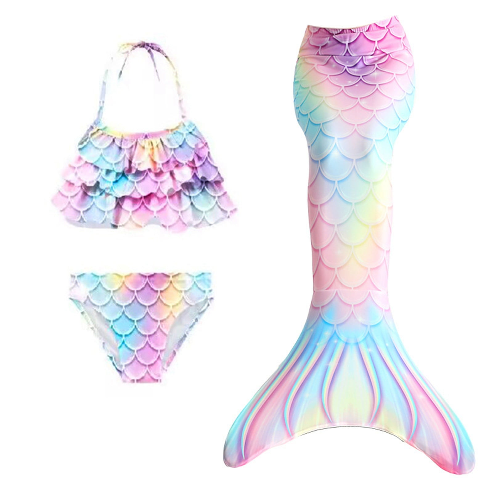 MUXiin Mermaid Swimsuit with Tail for Girls 4-6 Fish Tail Set Mermaid ...