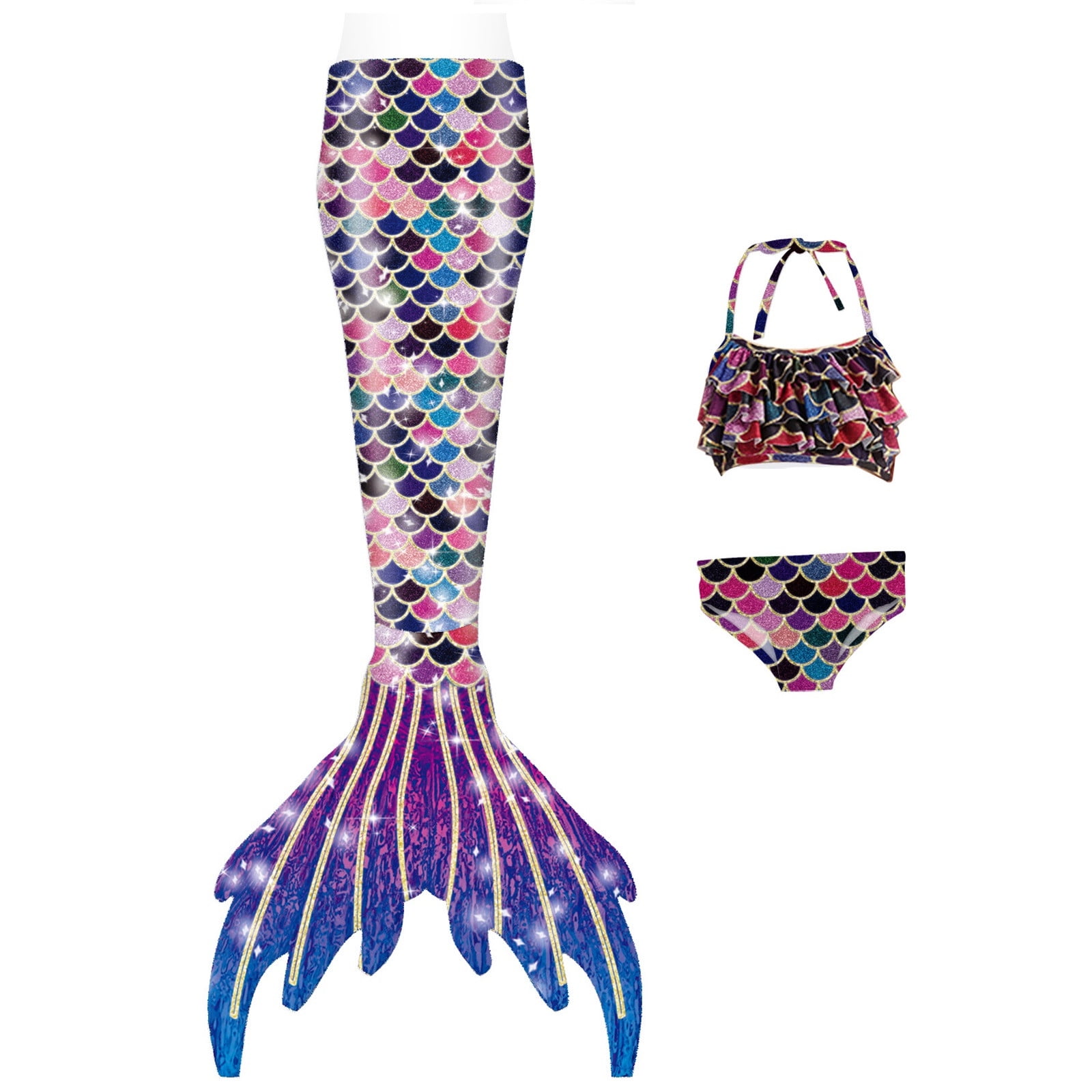 MUXiin Mermaid Swimsuit with Tail for Girls 4-6 Mermaid Tail Sling ...