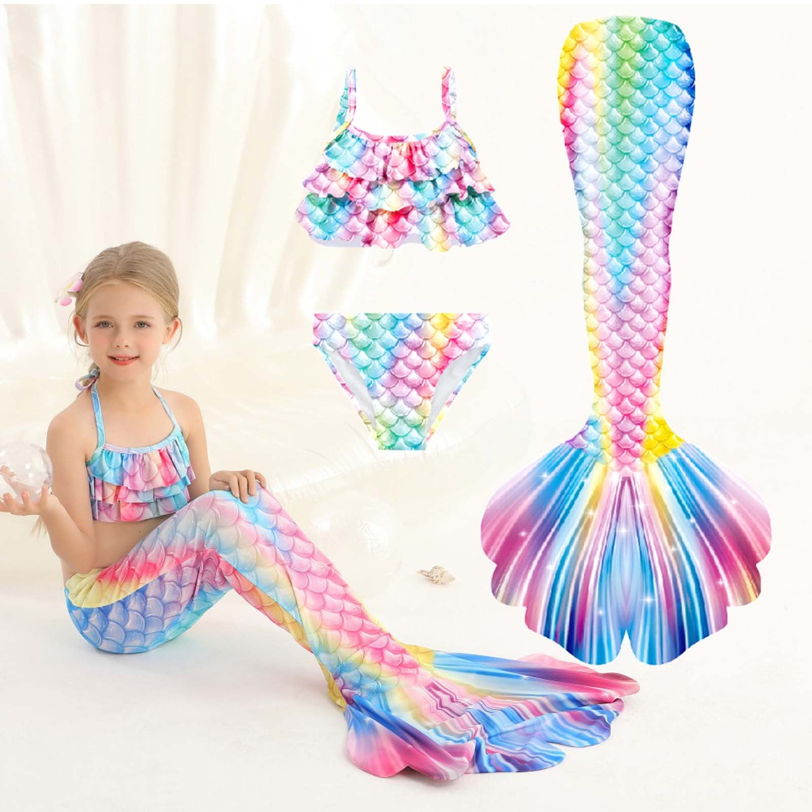 MUXiin Mermaid Tail Swimsuit for Girls 4-6 Mermaid Tail Mermaid Tails ...