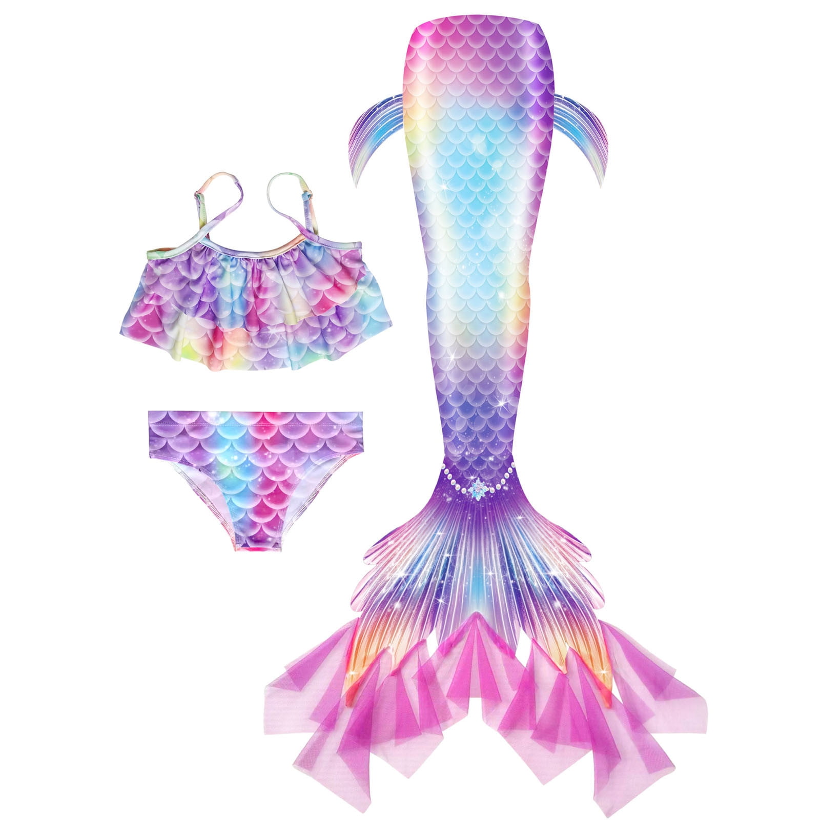 MUXiin Tail Swimsuit for Girls 7-8 Fish Tail Set Fishscale Girls ...