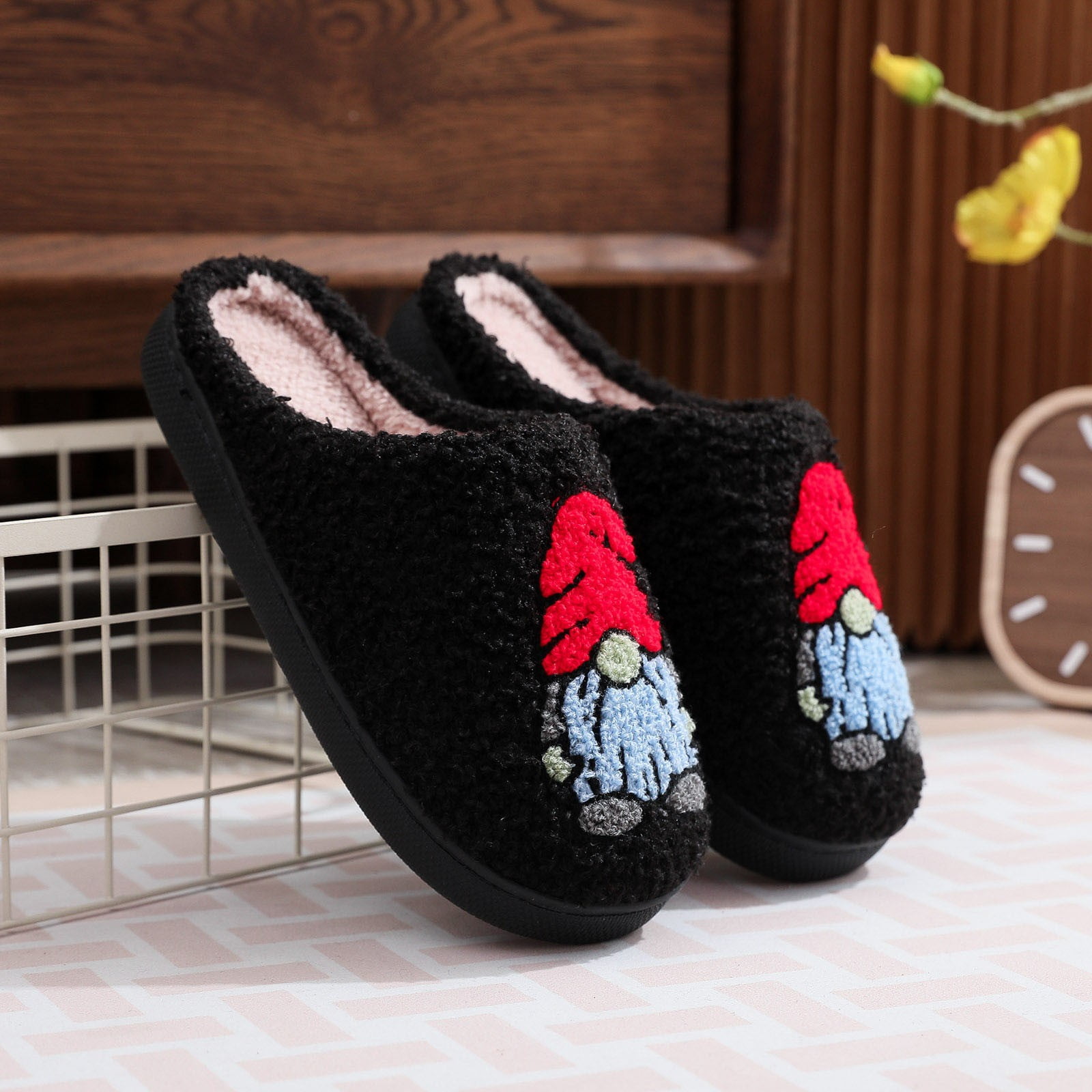 MUXiin Slippers for Women Christmas Trees Slippers Soft Plush Fuzzy ...