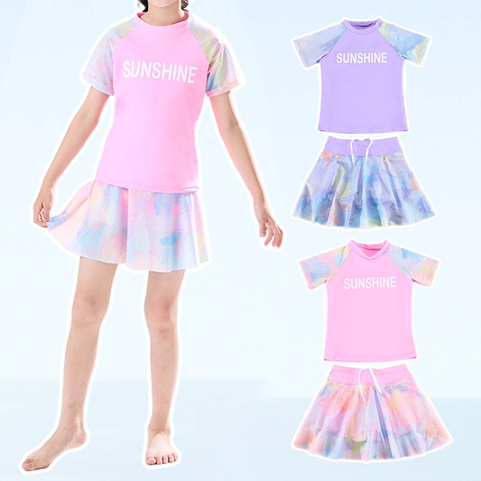 MUXiin Swimsuits for Girls 10-12 Two Piece Glitter Design Bathing Suits ...