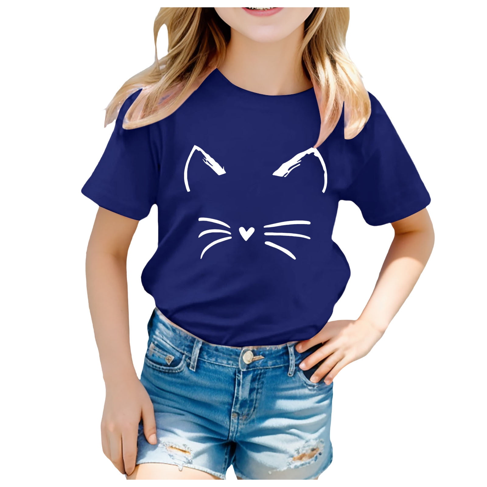 MUXiin T-Shirts for Girls 12-14 Crew Neck Short Sleeve Graphic Print ...
