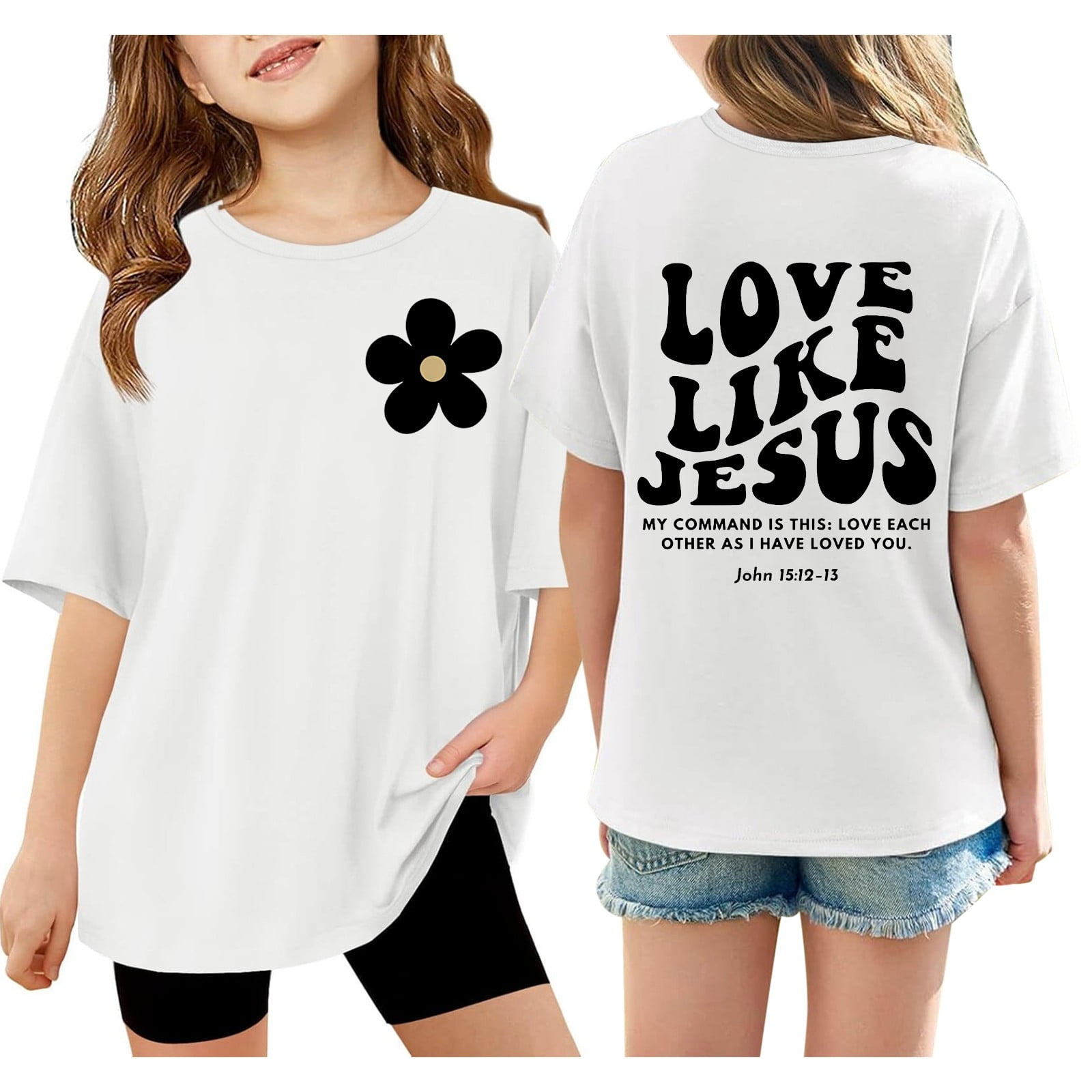 MUXiin Teen Girl Shirts Round Neck Preppy Shirt Short Sleeve Back To ...