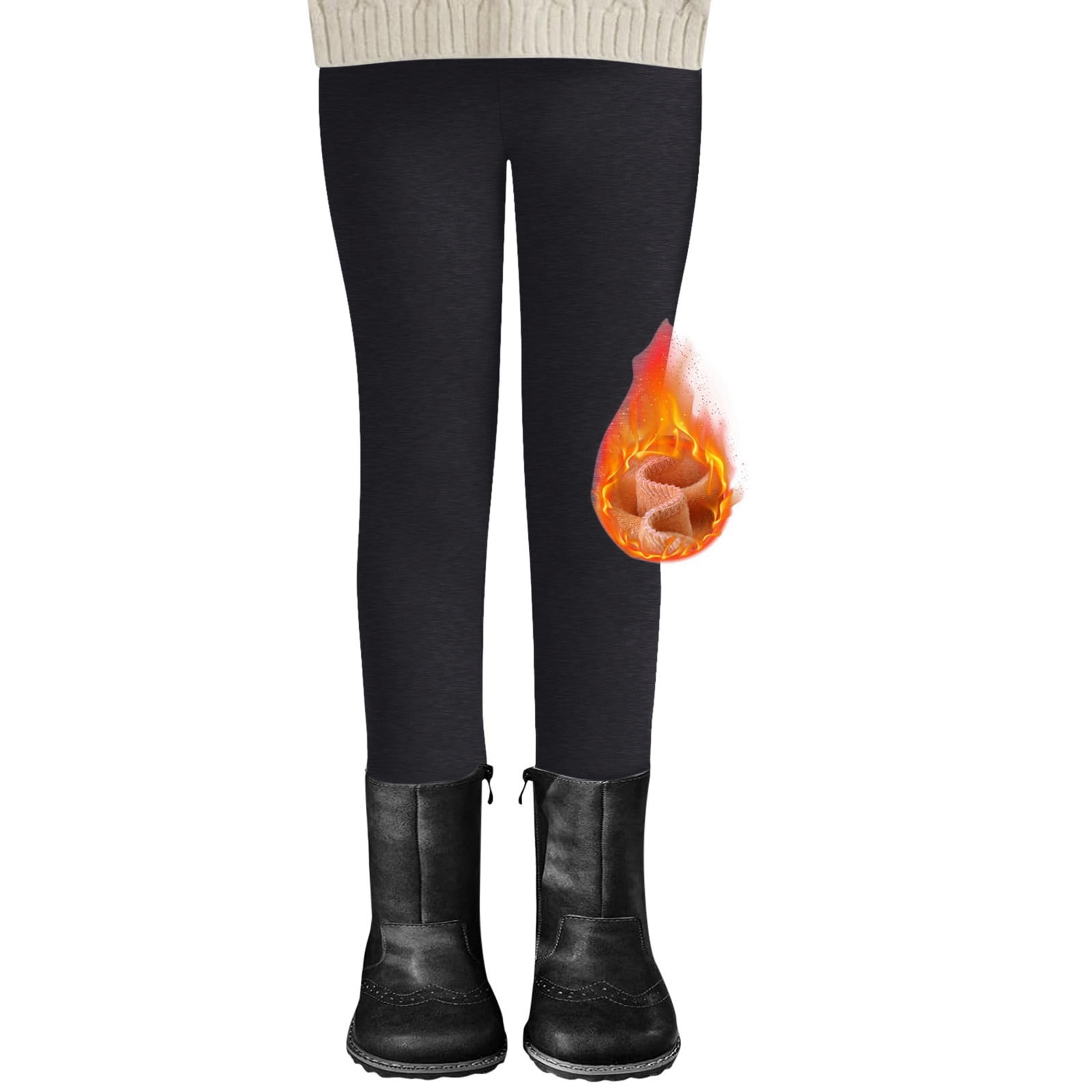 MUXiin Toddler Girls Lined Tights Thermal Warm Cozy Winter Black ...