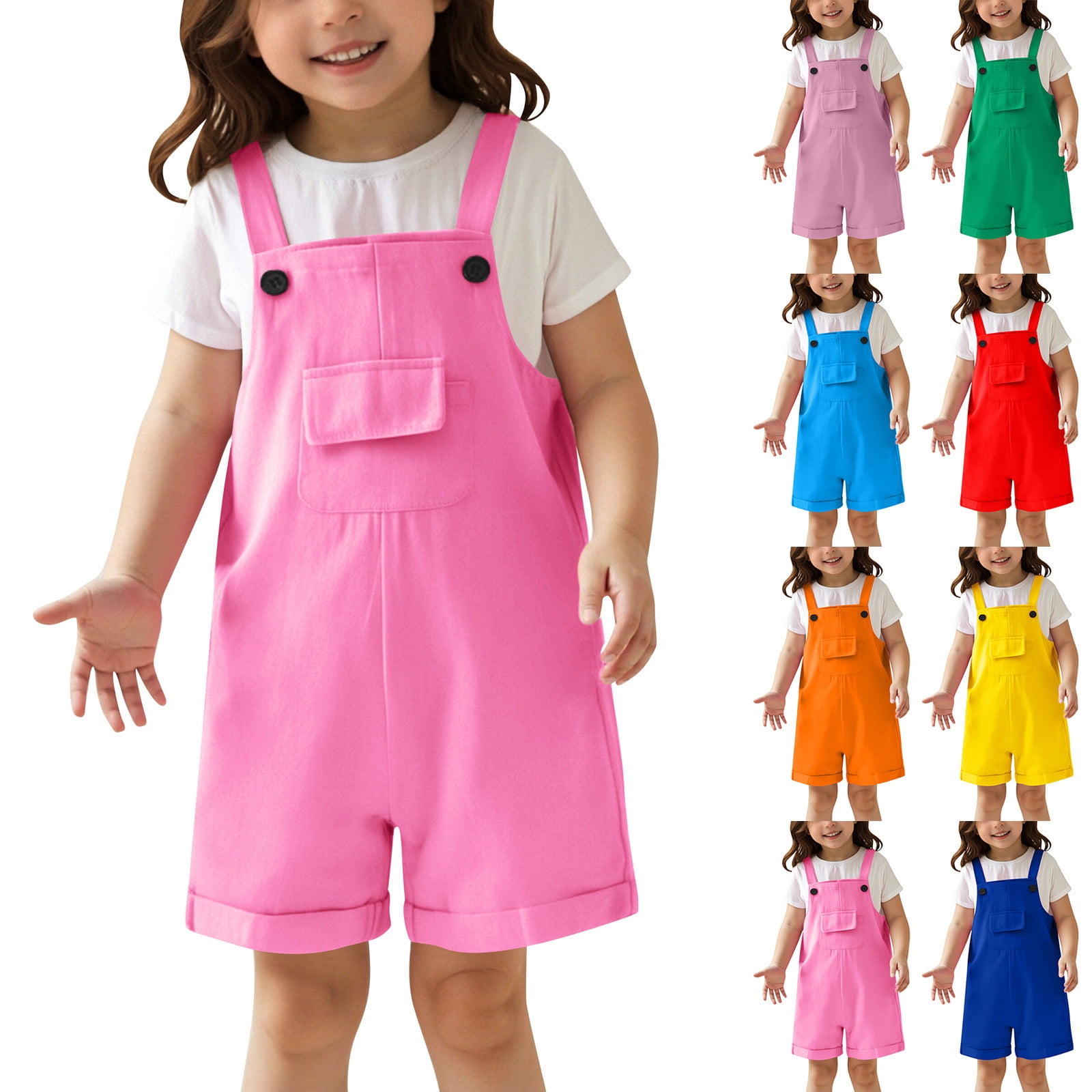 MUXiin Toddler Girls Overalls Denim Bib Jumpsuit Little Kids Baggy ...