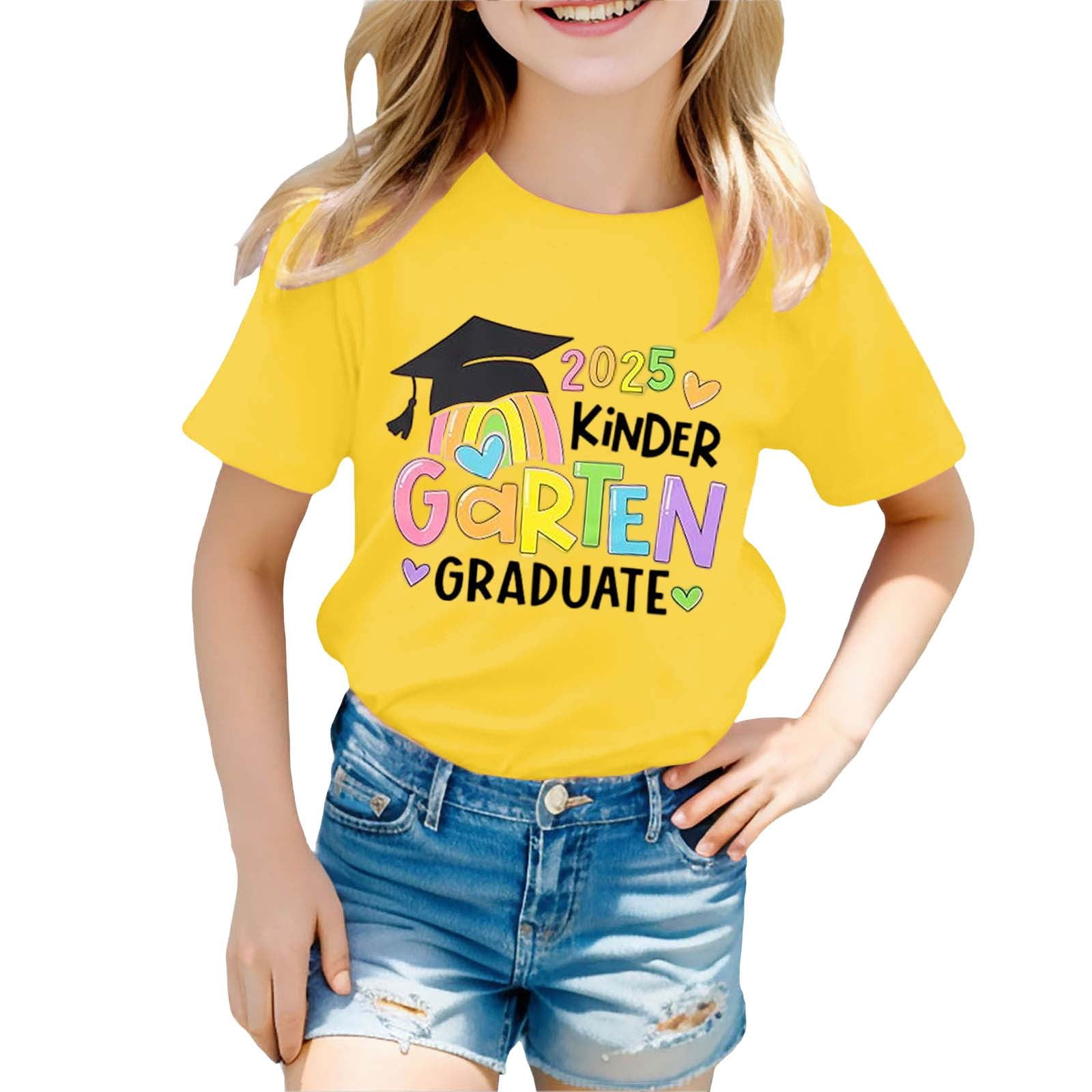 MUXiin White Tshirt for Girls Crew Neck Short Sleeve Letter Graphic ...