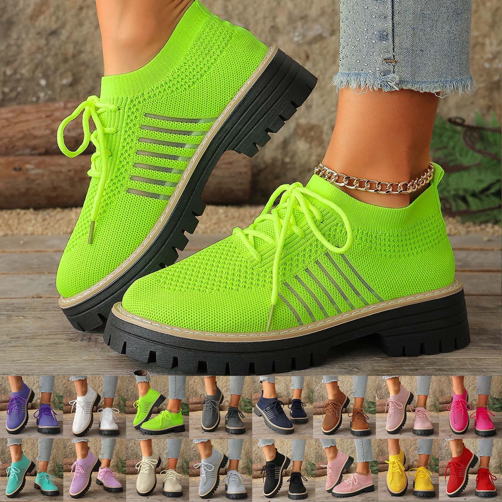 MUXiin Women's Chunky Platform Comfort Orthopedic Wedge Walking Shoes ...