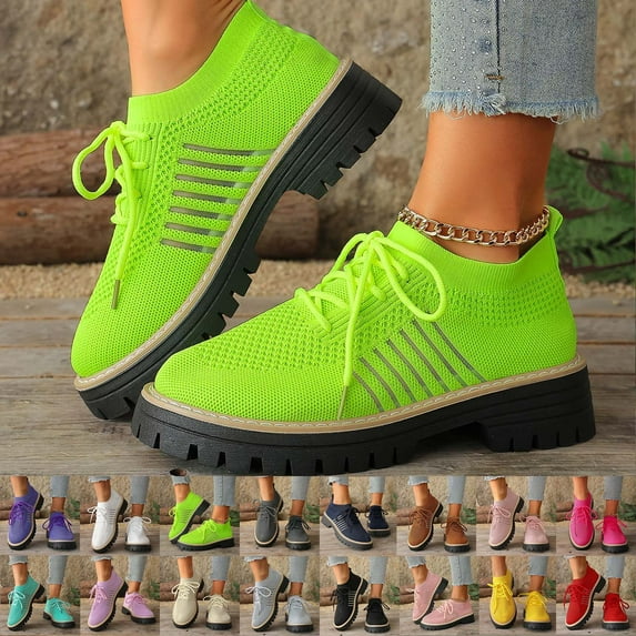 MUXiin Women's Chunky Platform Comfort Orthopedic Wedge Walking Shoes ...