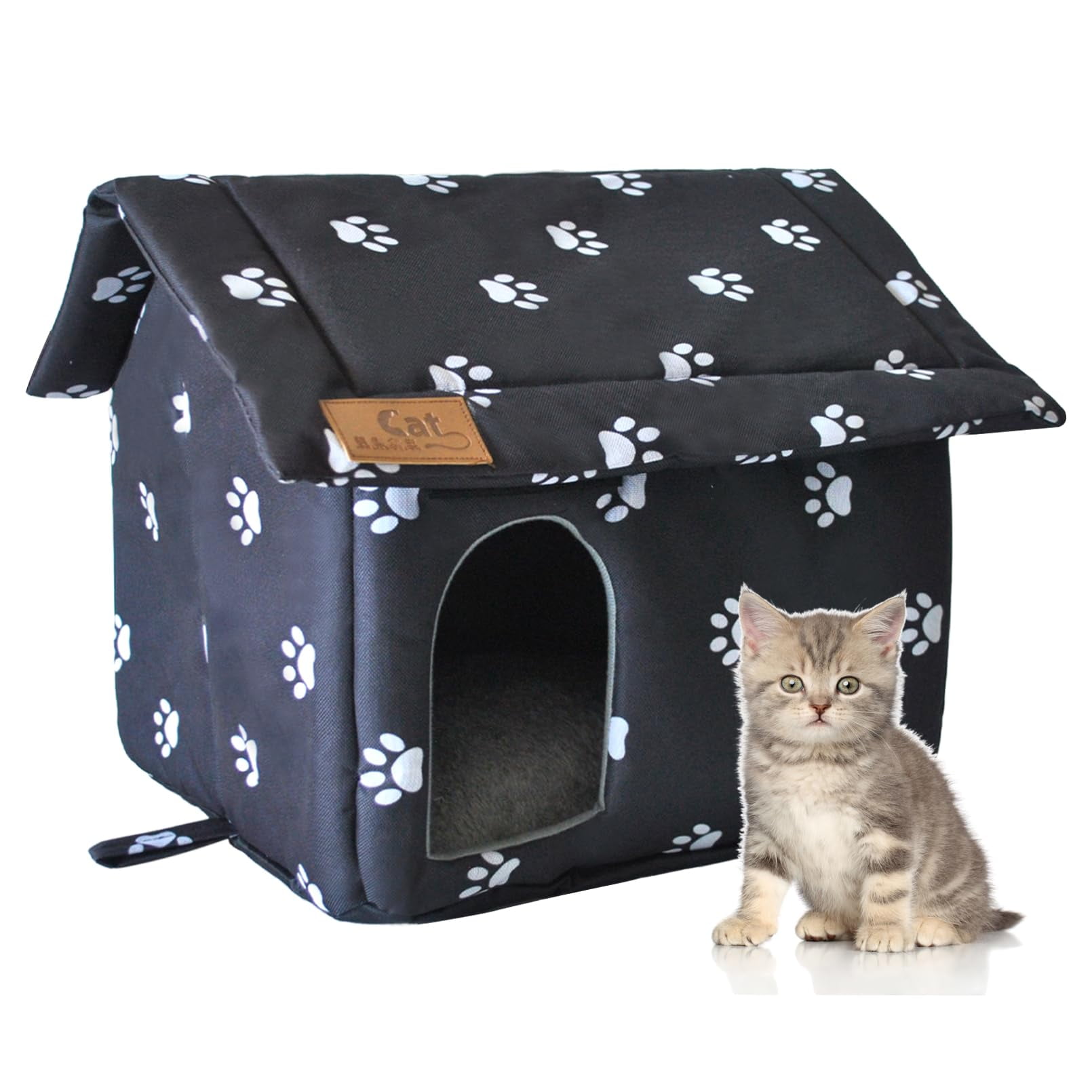 MUYG Cat House for Outdoor,Weatherproof Warm Feral Cats Shelter Outside ...