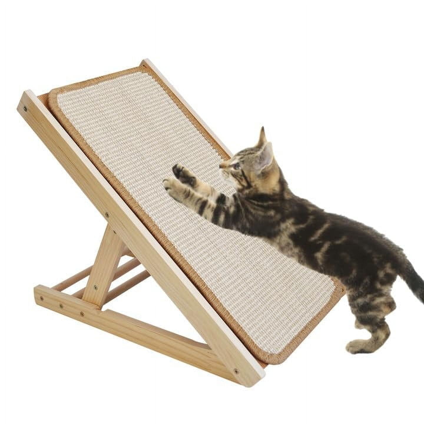 MUYG Sisal Cat Ramp,Tilted Natural Wood Vertical Pad for Cats with ...