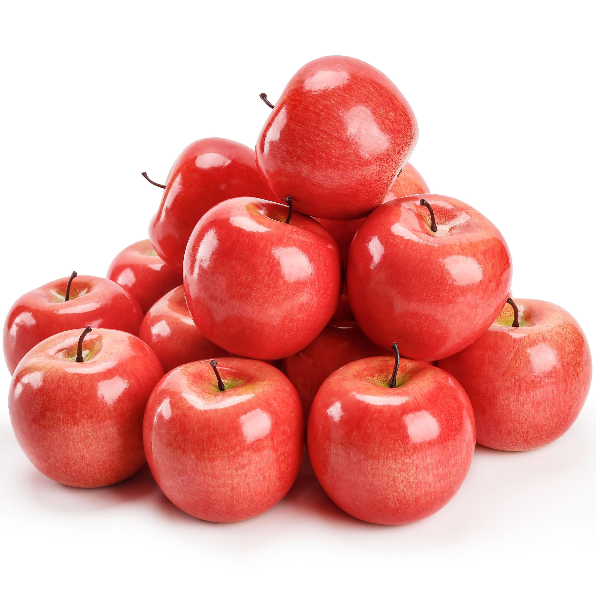 MUYIER 16PCS Artificial Red Apples, Red Delicious Apple,Plastic Fruit ...