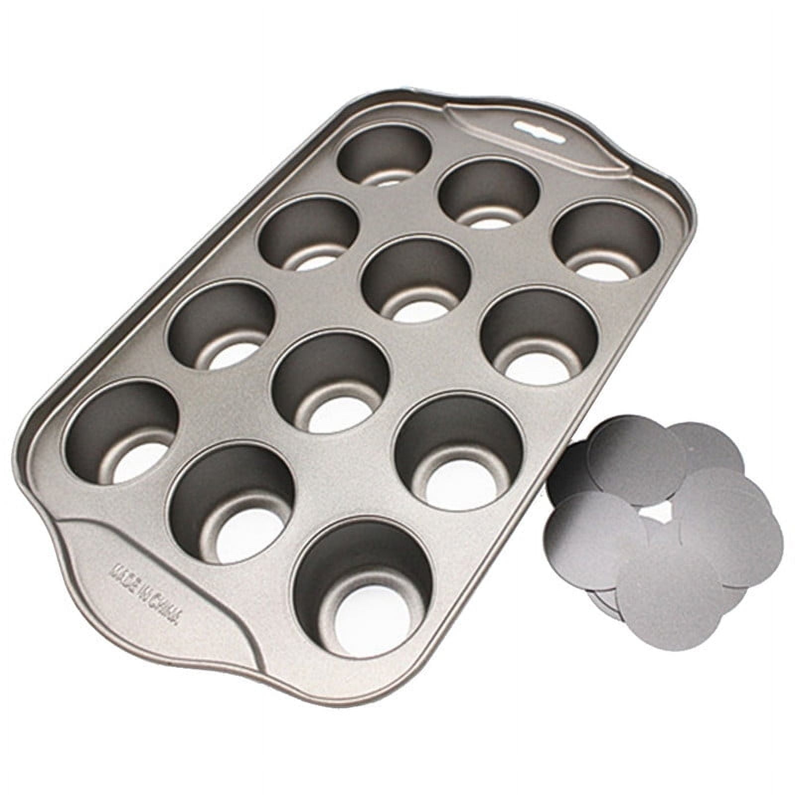 MUZHIYUA 12 Cavity Nonstick Cupcake Pan with Removable Bottom for ...