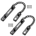 MUZHIYUA 2 Pack Door Chain Lock Black Stainless Steel Door Guard with ...