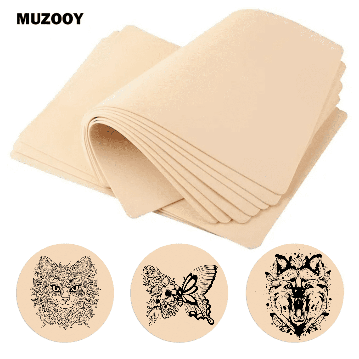 MUZOOY Blank Tattoo Practice Skin, 25 Pcs Double-Sided Tattoo ...