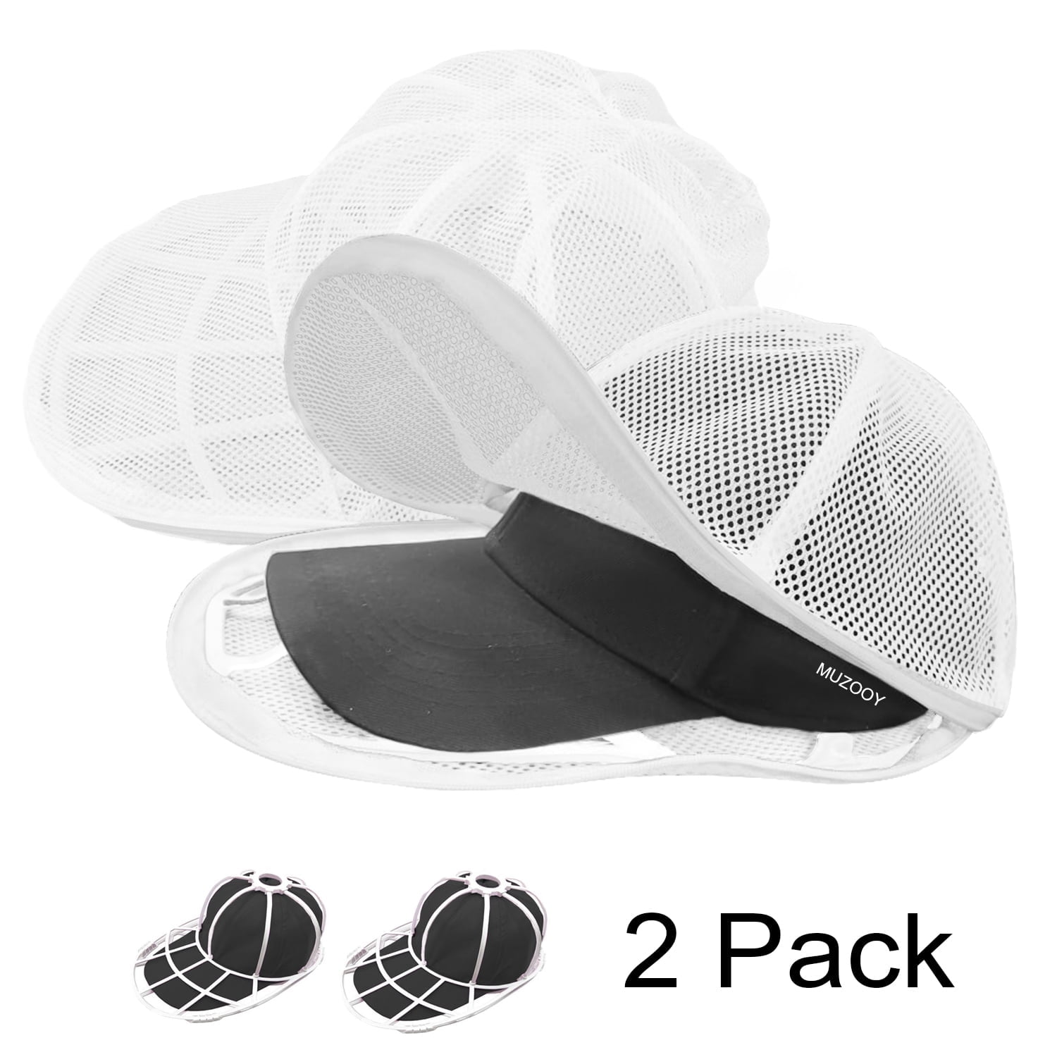 MUZOOY 2 Pack Cap Cleaning Cage with Mesh Bag, Removable Hat Washer ...