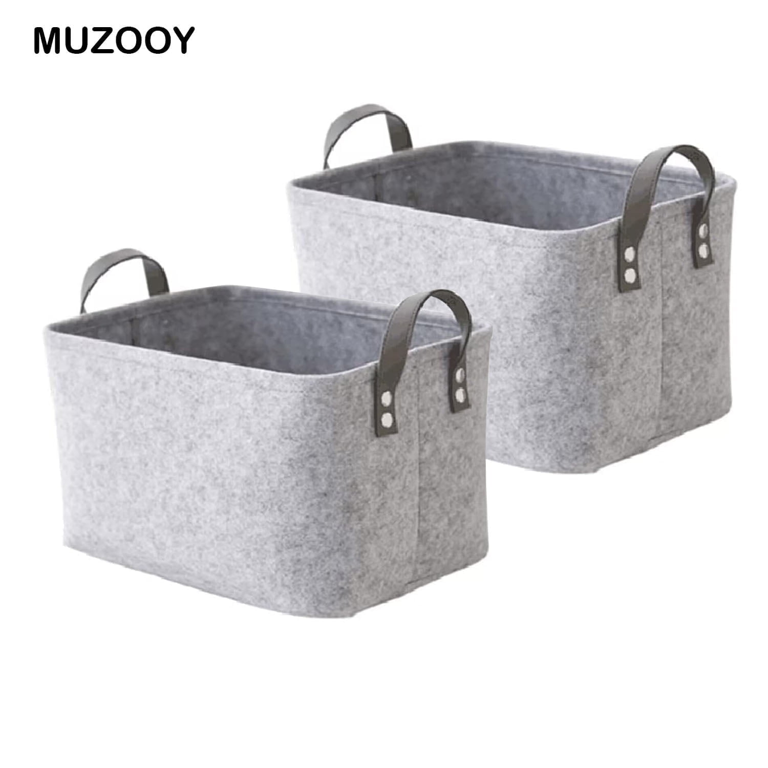 MUZOOY Felt Storage Baskets 2 Pack, Felt Storage Bag Snacks And ...