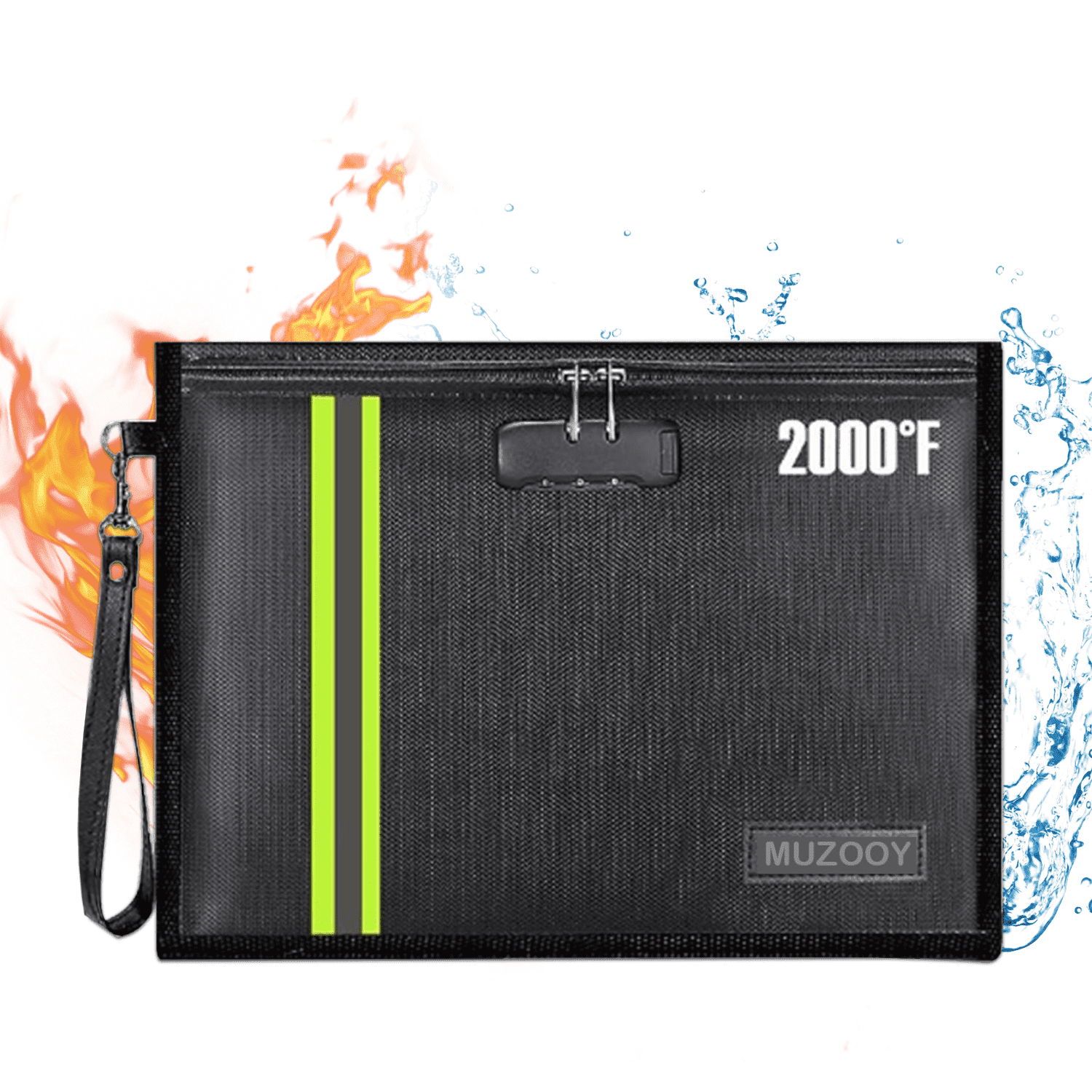 MUZOOY Fireproof Waterproof Briefcase with Lock, Portable Fireproof ...