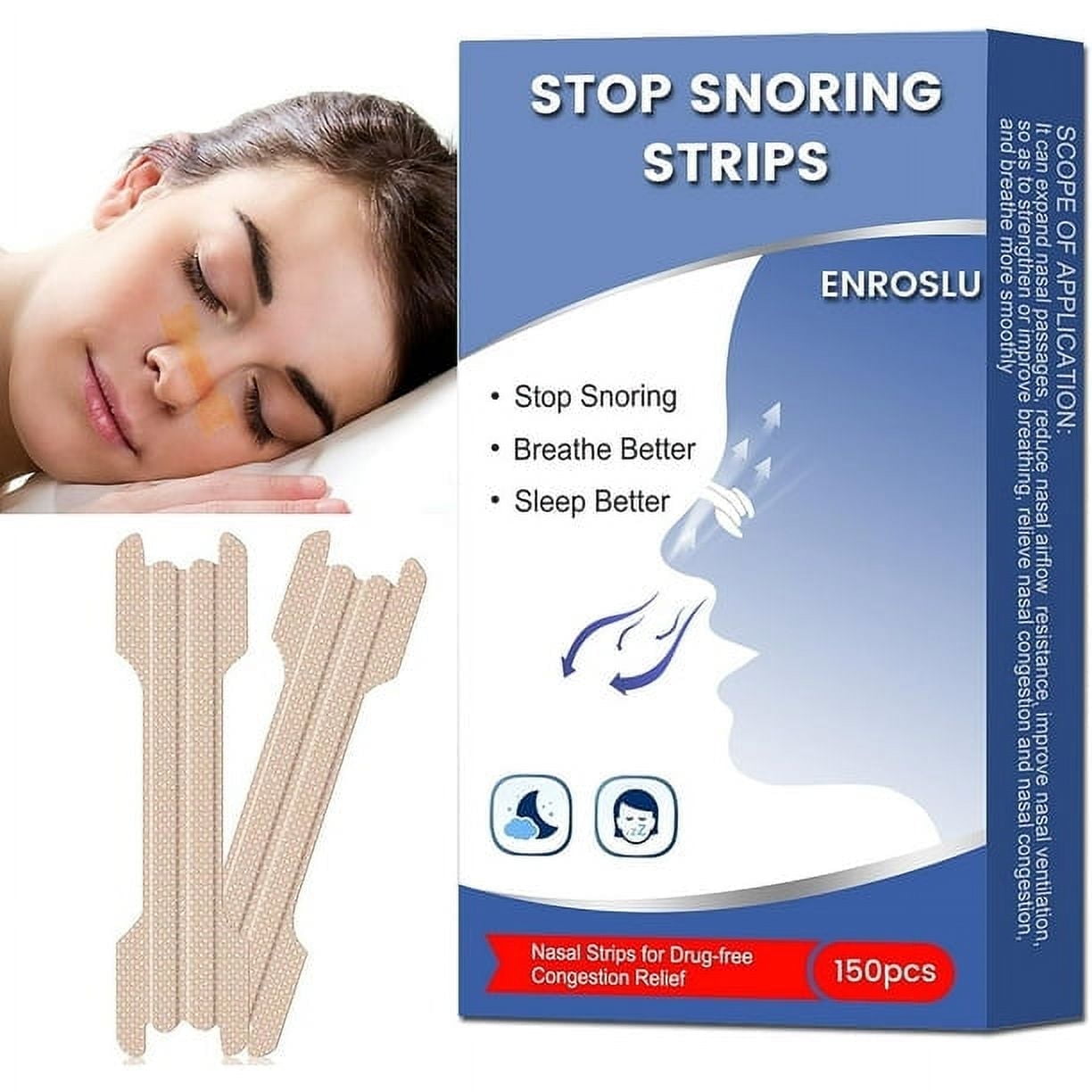 MUZOOY Extra Strong Anti-Snoring Nose Strips, 150 Pack, Better ...