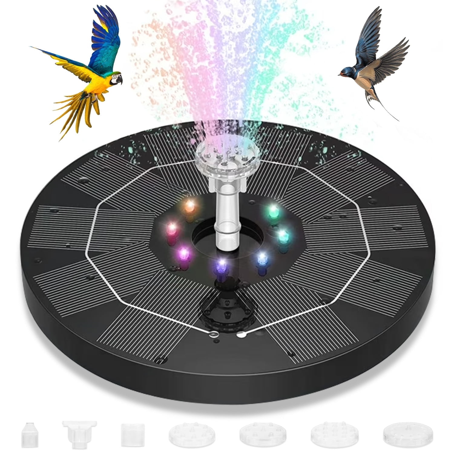 MUZOOY Solar Bird Bath Fountain, Floating Solar Powered Bubbler with ...