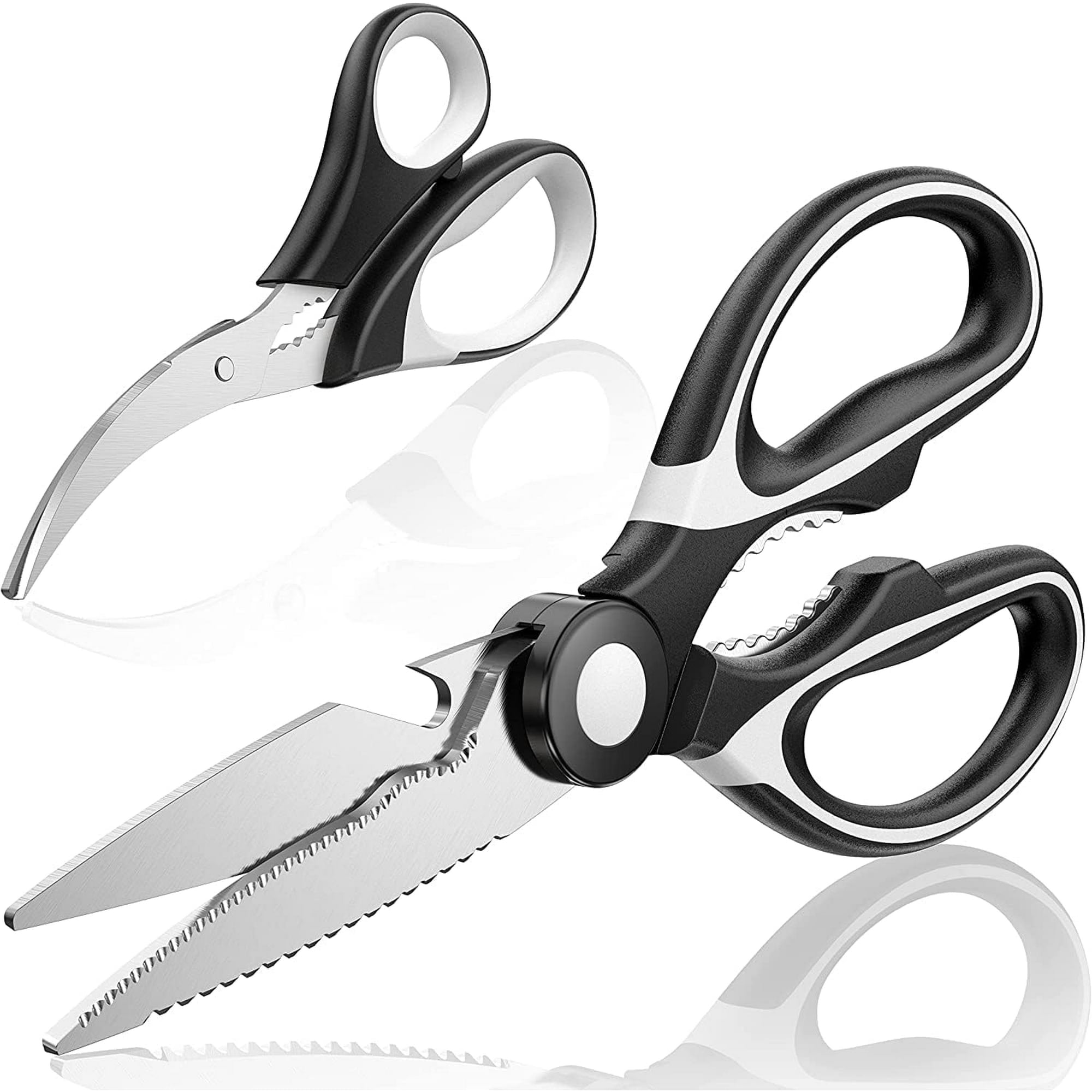 MUZPU 2 Pack Kitchen Scissors, Ultra-Sharp Premium Stainless Steel ...