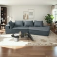 MUZZ 125"Curved Modular Sectional Sofa,Oversized Convertible Sofa Couch ...