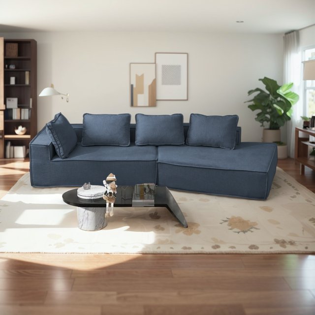 MUZZ 125"Curved Modular Sectional Sofa,Oversized Convertible Sofa Couch ...