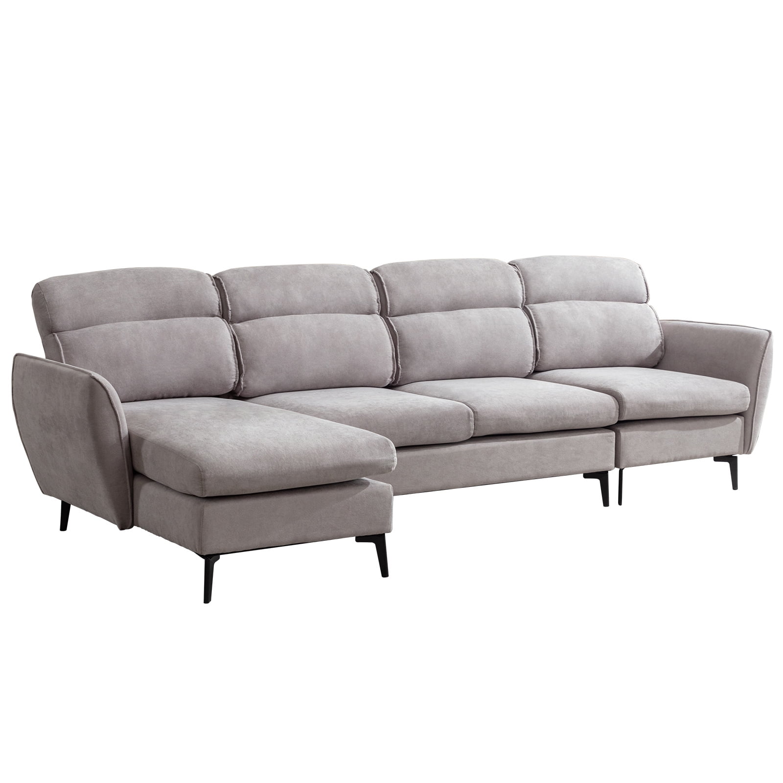 MUZZ 4-Seater Sectional Sofa Couch, L-Shaped Couch with Left Chaise ...