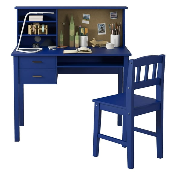 MUZZ Kids Desk and Chair Set,Wooden Student Study Computer Work Station ...