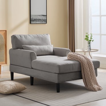Ashley Furniture Cascilla Contemporary Fabric & Wood Sofa Chaise in ...