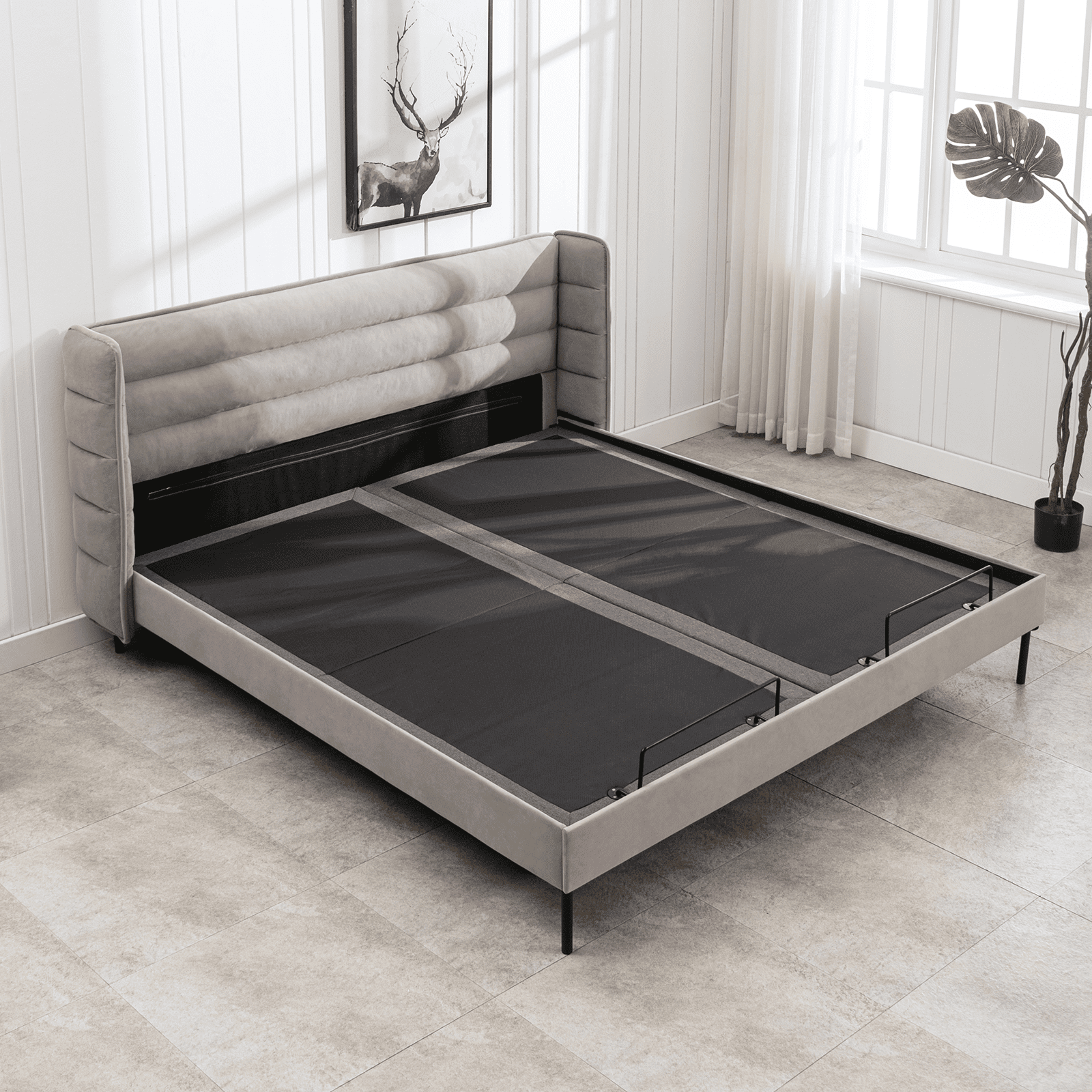 MUZZ Luxury Adjustable Queen Bed Base Frame with Head & Foot Incline ...