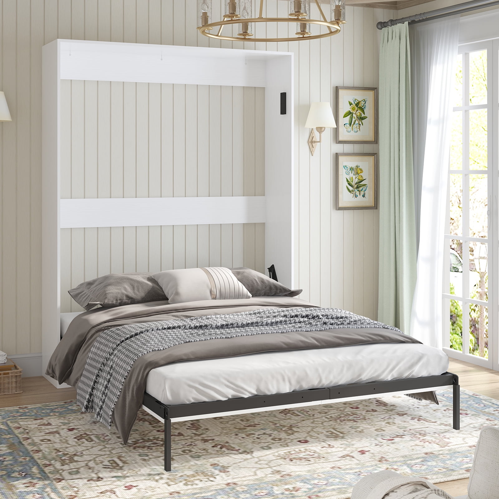 MUZZ Queen Murphy Bed with Upright Wardrobe, Space Philippines | Ubuy