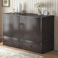 MUZZ Queen Murphy Bed with Tri-Folding Mattress, Charging Station ...