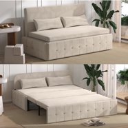 Lifestyle Solutions Lorelei Mid-Century Modern Cushion Back Upholstered Sofa, Olive Fabric ...