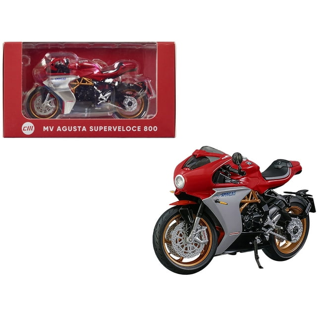 MV Agusta Superveloce 800 Motorcycle Red and Silver 1/18 Diecast Model ...