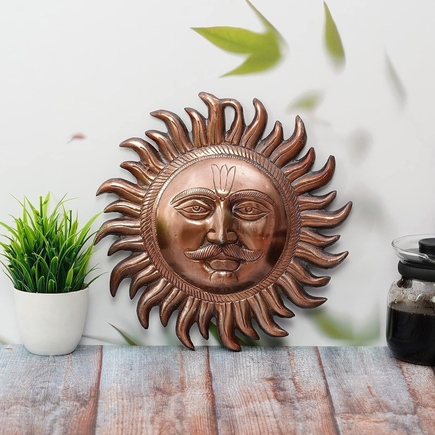 MV Sons Pure Copper Surya Dev Wall Hanging Vastu Items for Home for ...