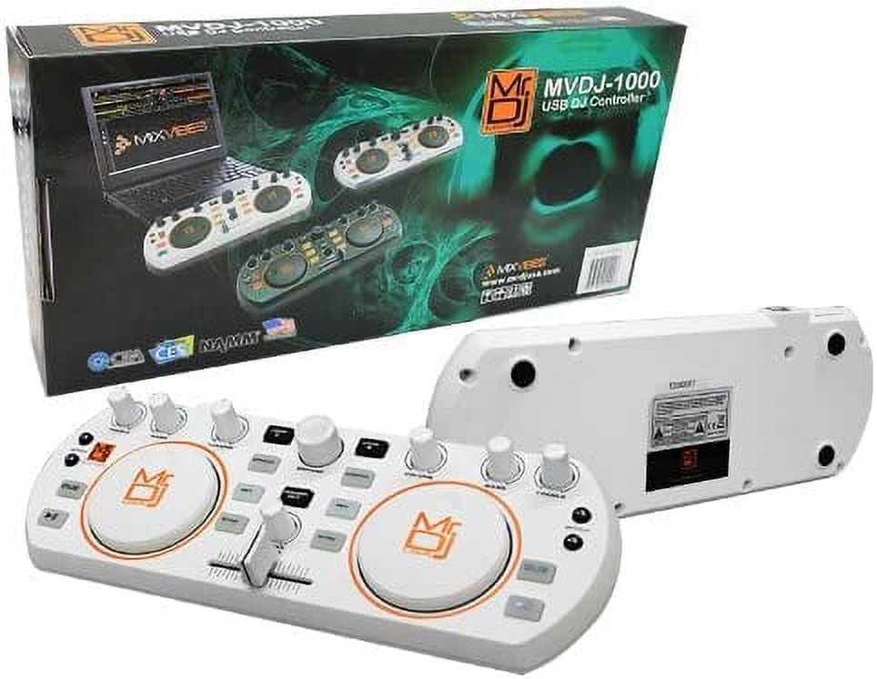 MVDJ-1000WH USB Dj Mix Controller with Dual Individual Mixing Channels ...