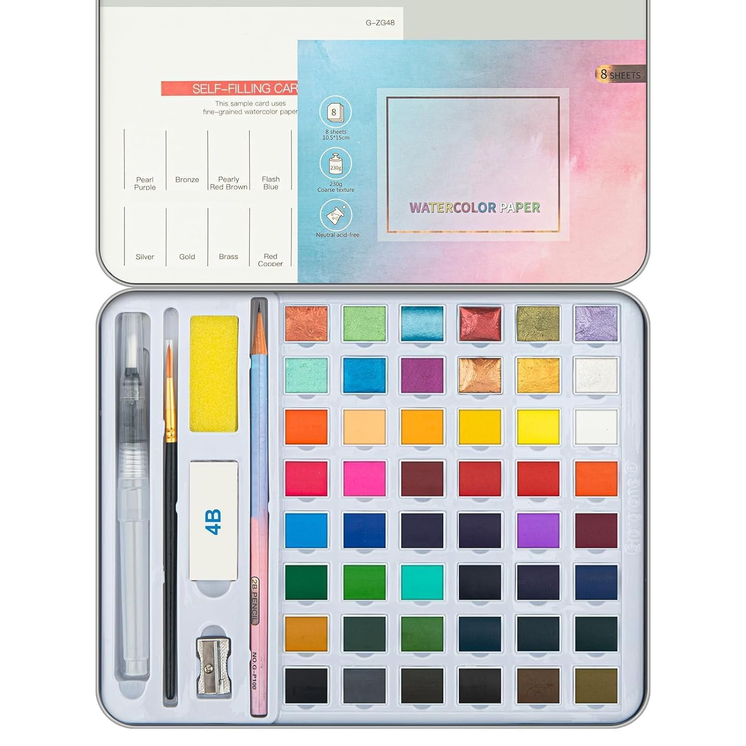 MVM Enterprise Watercolor Paint Set Including Fluorescent and Metallic Colors Painting Set with ...