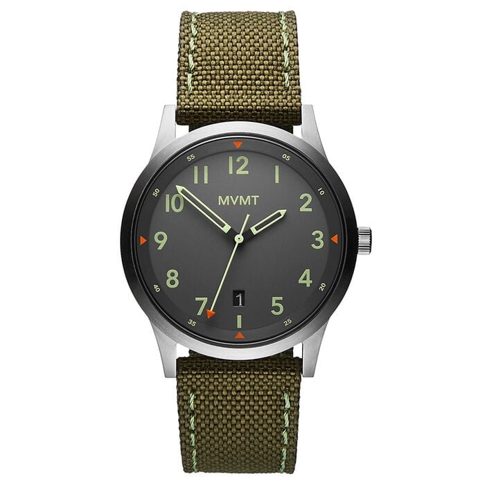 MVMT Men's Field Watch 41 MM AT Green Analog - Walmart.com