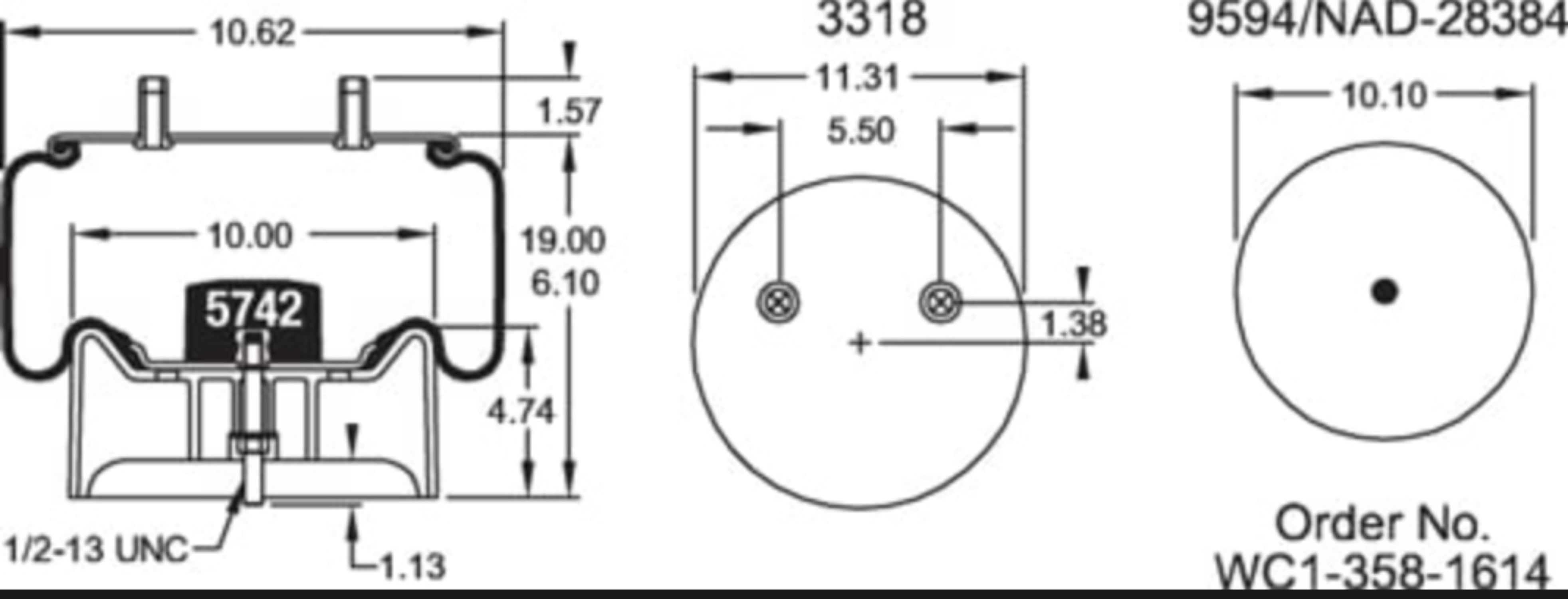 MVP Air Springs for Trailers Compatible with Firestone W01-358-8091 ...