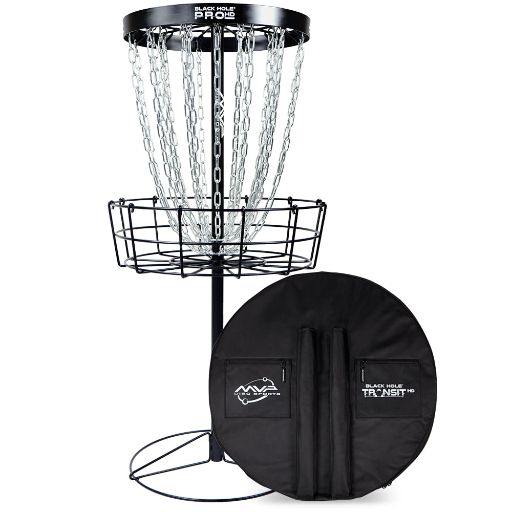 MVP Black Hole Pro HD 24-Chain Portable Disc Golf Basket with Transit ...