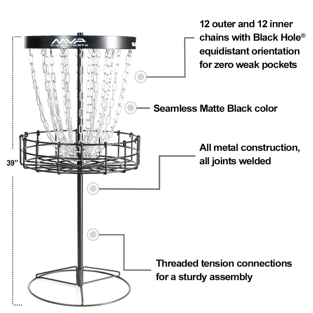 MVP Disc Sport Black Hole Macro 24 Chain Disc Golf Basket - Walmart.com