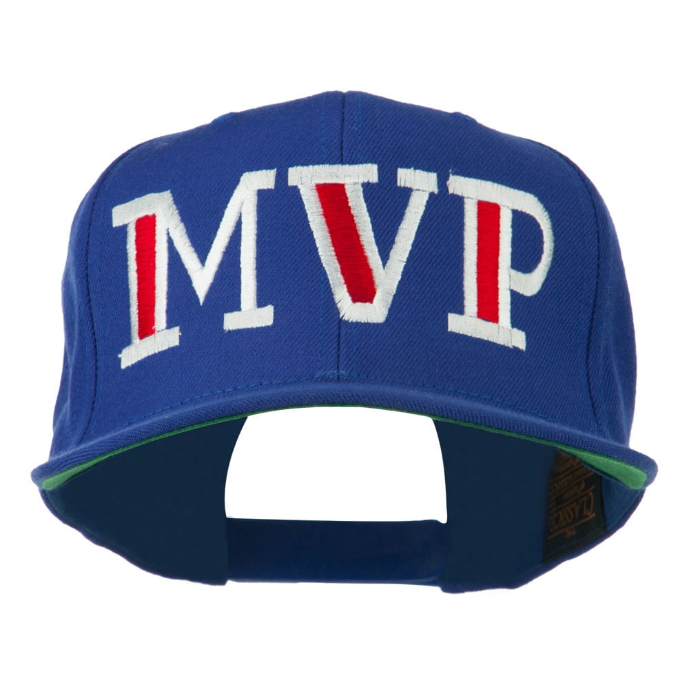 MVP Embroidered Flat Bill Cap - Royal OSFM - Walmart.com
