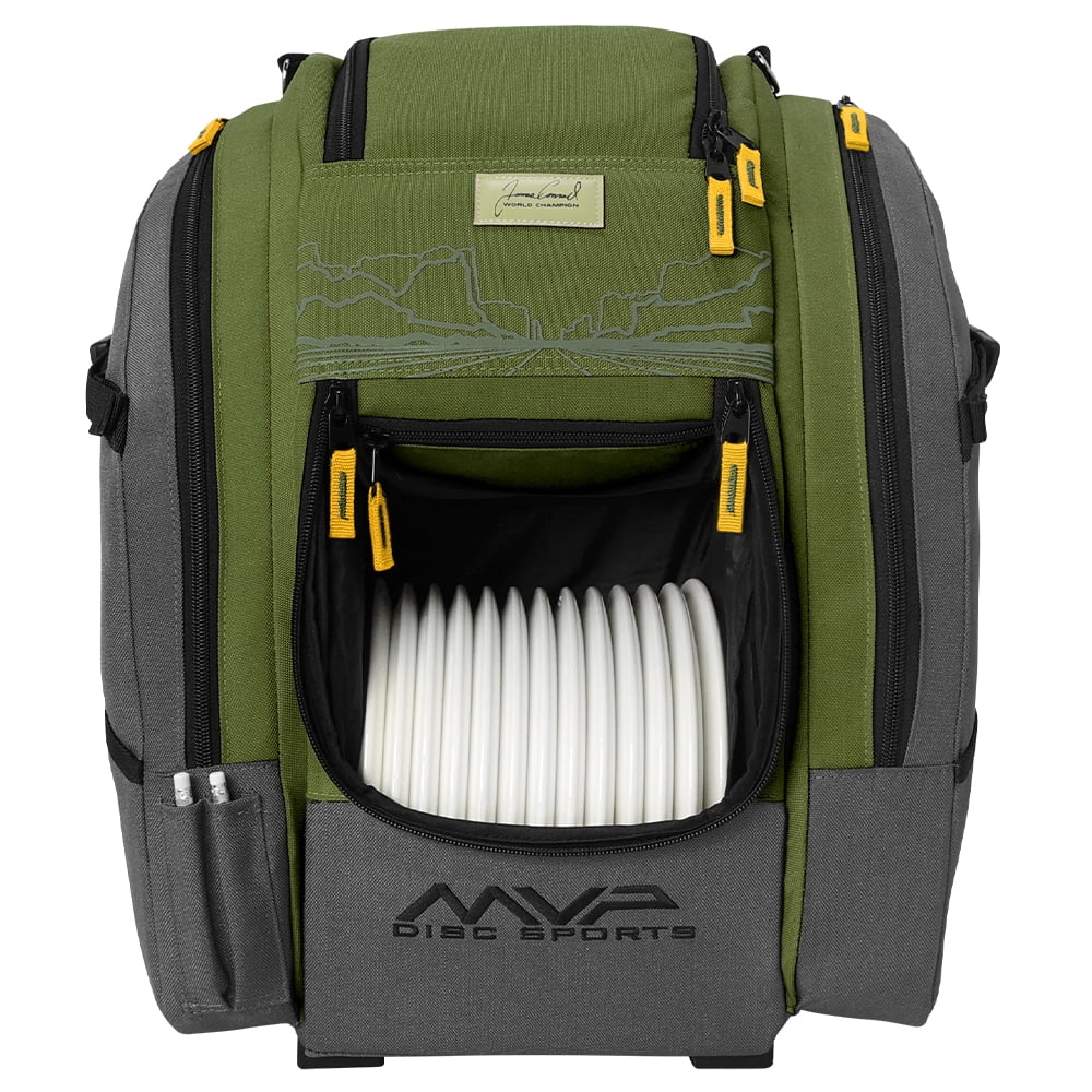 MVP James Conrad Voyager Slim Backpack Disc Golf Bag (Slate/Green ...